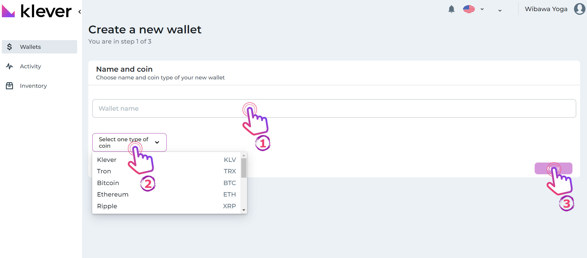 How to create a new wallet – Klever Support