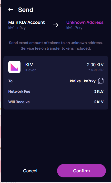 How to send tokens from Klever Extension – Klever Support
