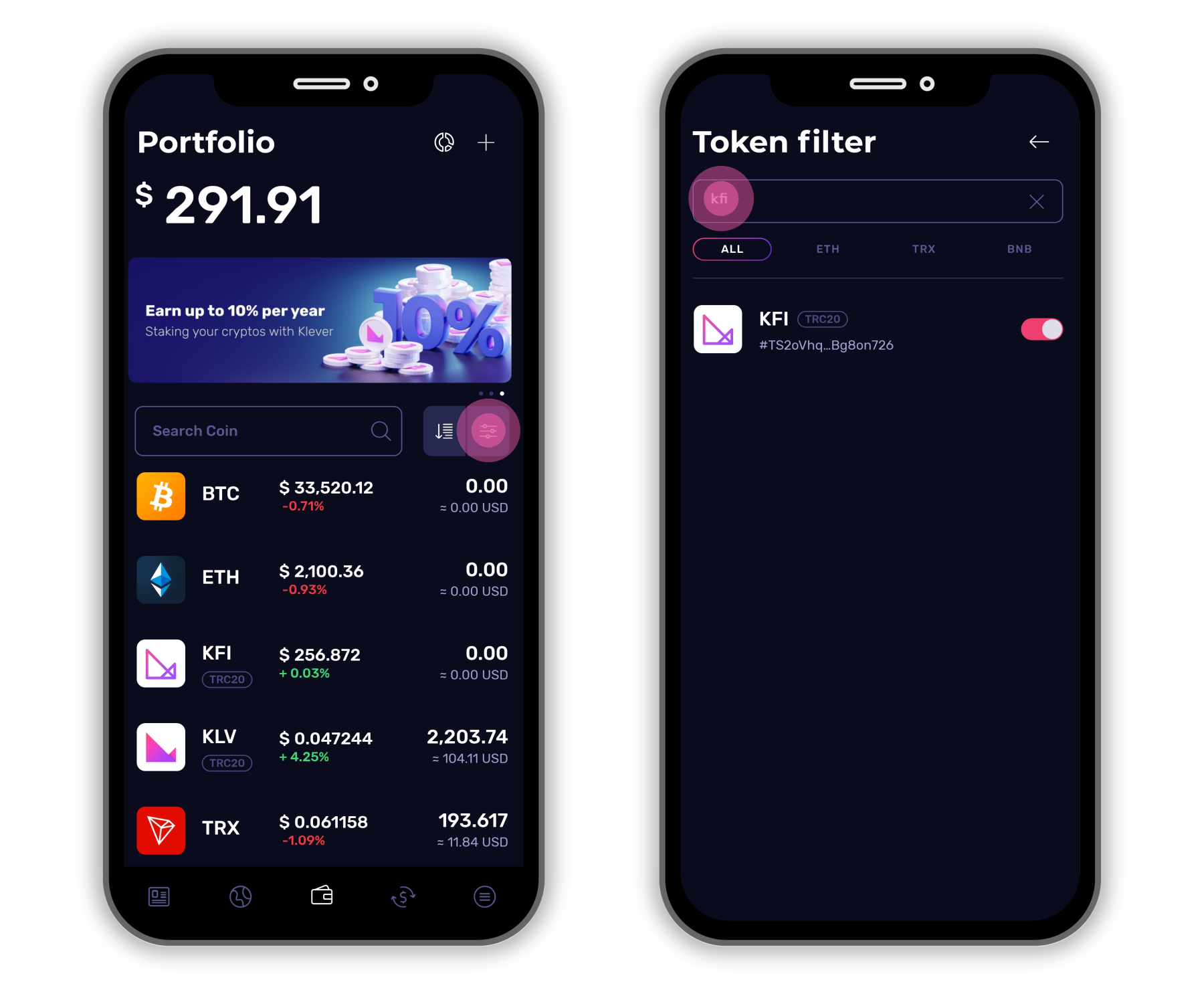 How To Hide A Token From Your Portfolio Klever Support